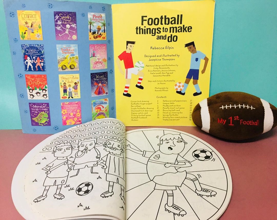 Football Coloring and Activity Book Bundle with Football Plush Toy on ...