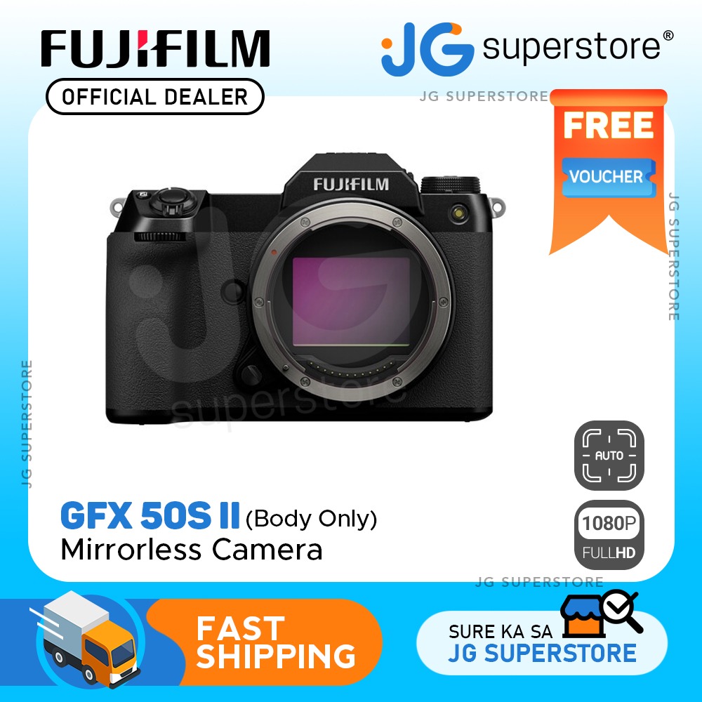 Fujifilm GFX 50S II 51.4MP 43.8 X 32.9mm CMOS Sensor Medium format Mirrorless Camera (Body Only ...