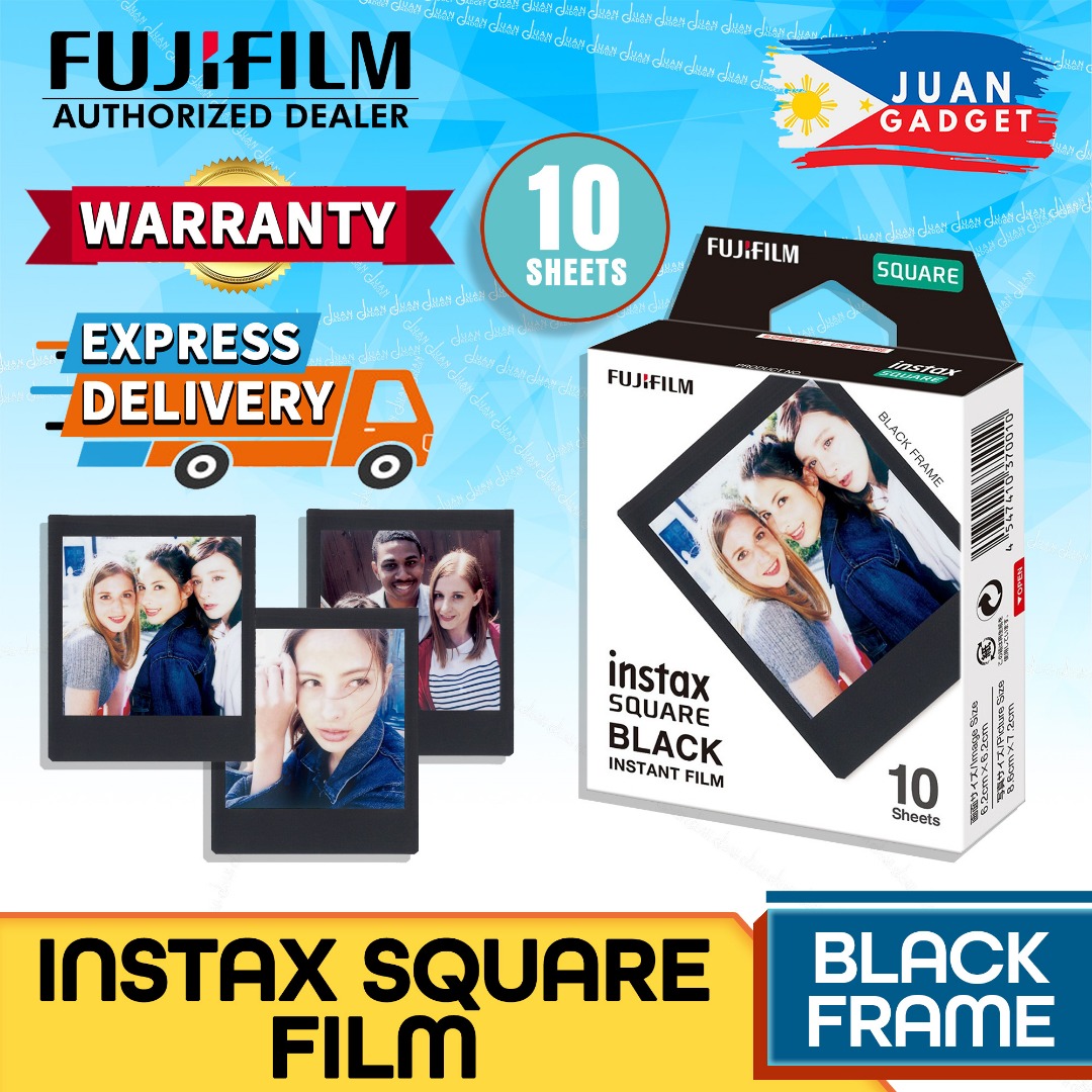 Fujifilm Instax Square Black Frame 10 Sheets Film for Fujifilm instax ...