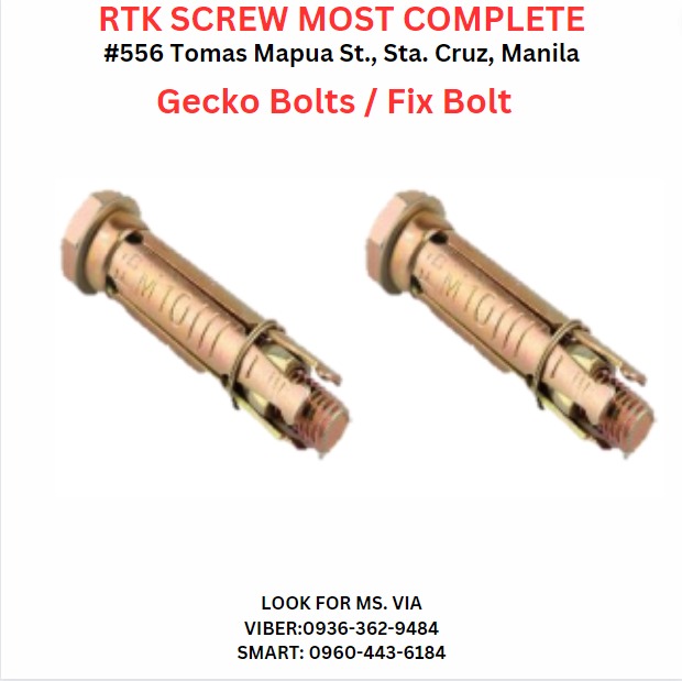 GECKO BOLTS/FIX BOLT, Commercial & Industrial, Construction Tools & Equipment on Carousell