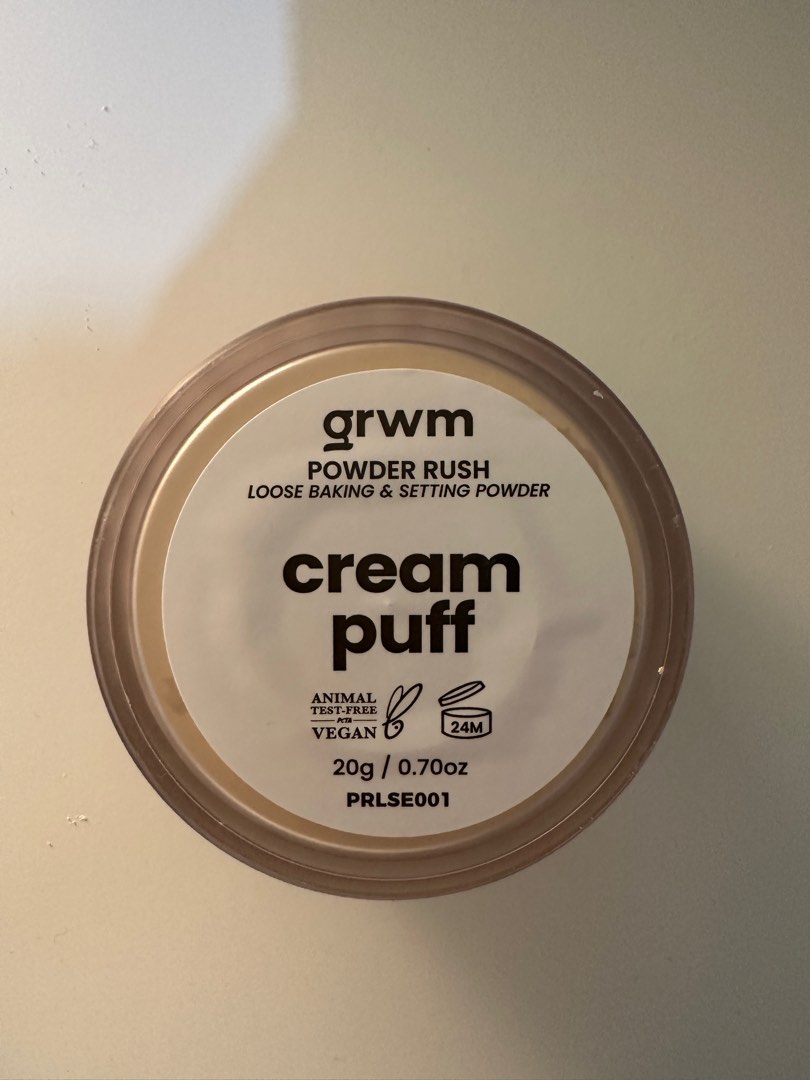 GRWM Cosmetics Loose Powder Rush Cream Puff on Carousell
