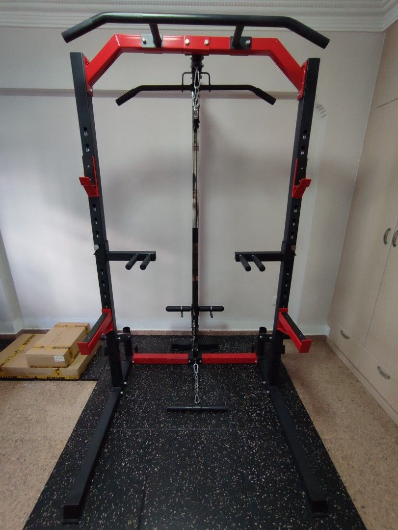Half Rack with Lats Pull down and Row Machine, Sports Equipment, Other ...