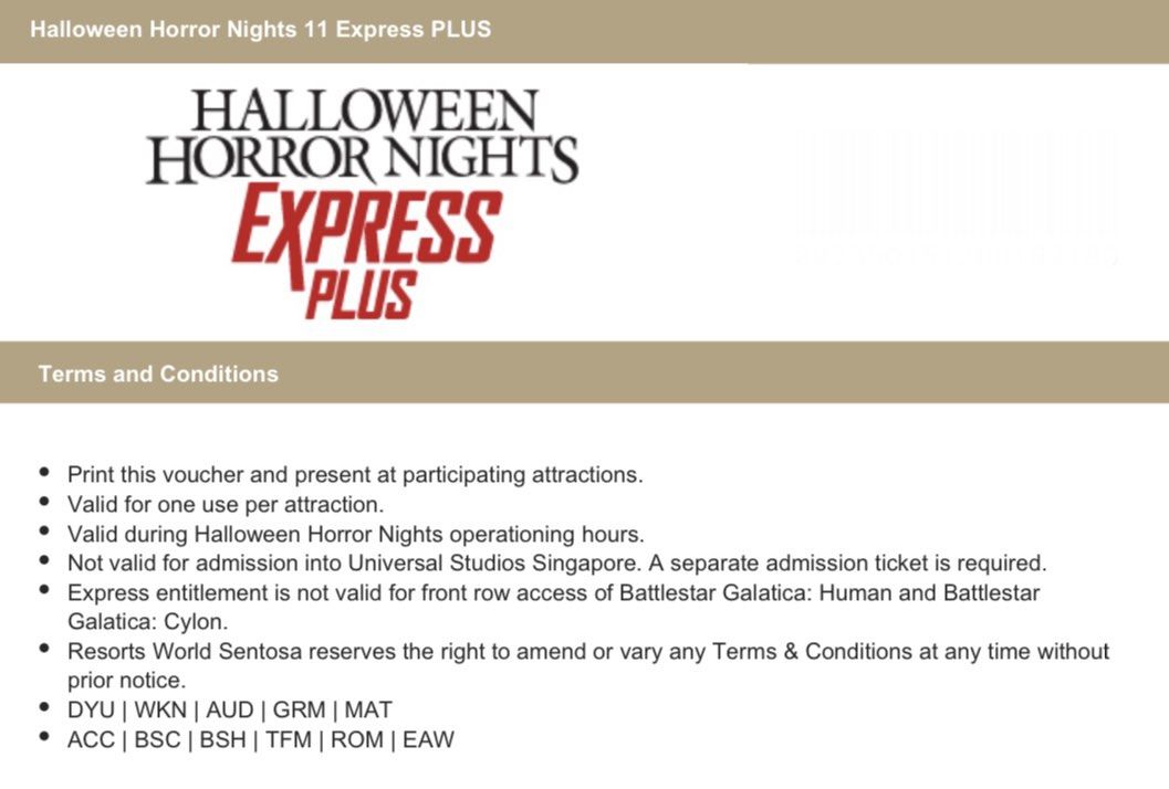 USS Halloween Horror Nights Ticket, Tickets & Vouchers, Local ...