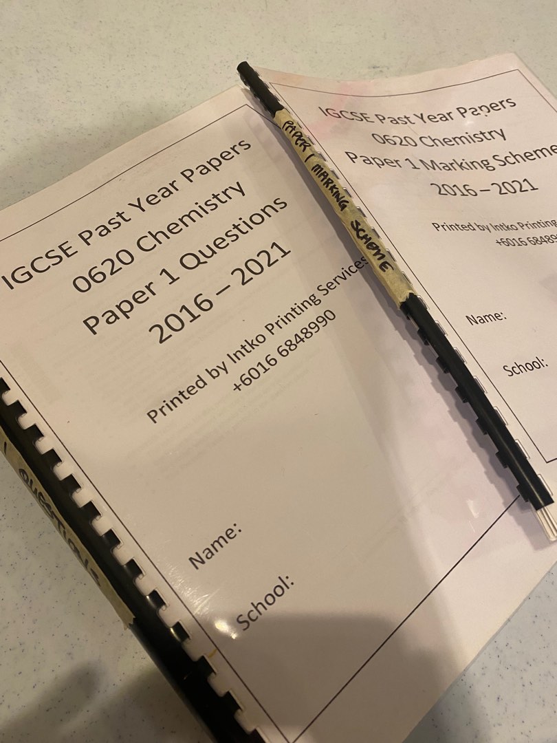 IGCSE past year paper 0620 chemistry paper 1, Hobbies & Toys, Books ...