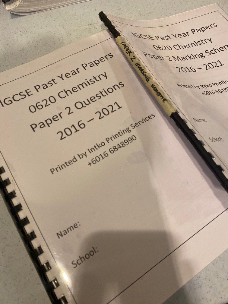 IGCSE past year paper 0620 chemistry paper 2, Hobbies & Toys, Books ...