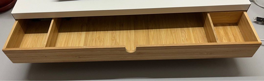 IKEA ELLOVEN Monitor stand with drawer, white, Furniture & Home Living ...