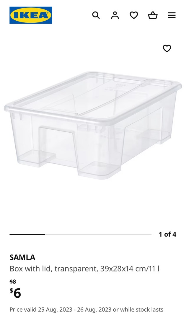 IKEA SAMLA Storage Box, Furniture & Home Living, Home Improvement ...