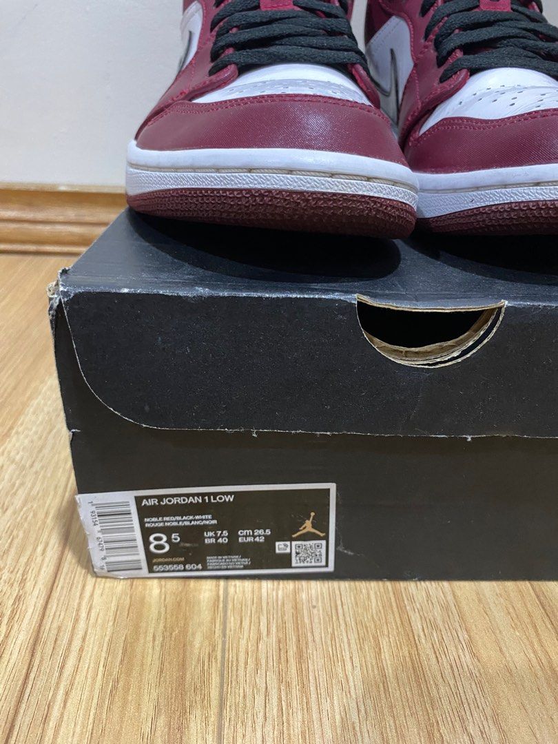 Jordan 1 Low Noble Red, Men's Fashion, Footwear, Sneakers on Carousell