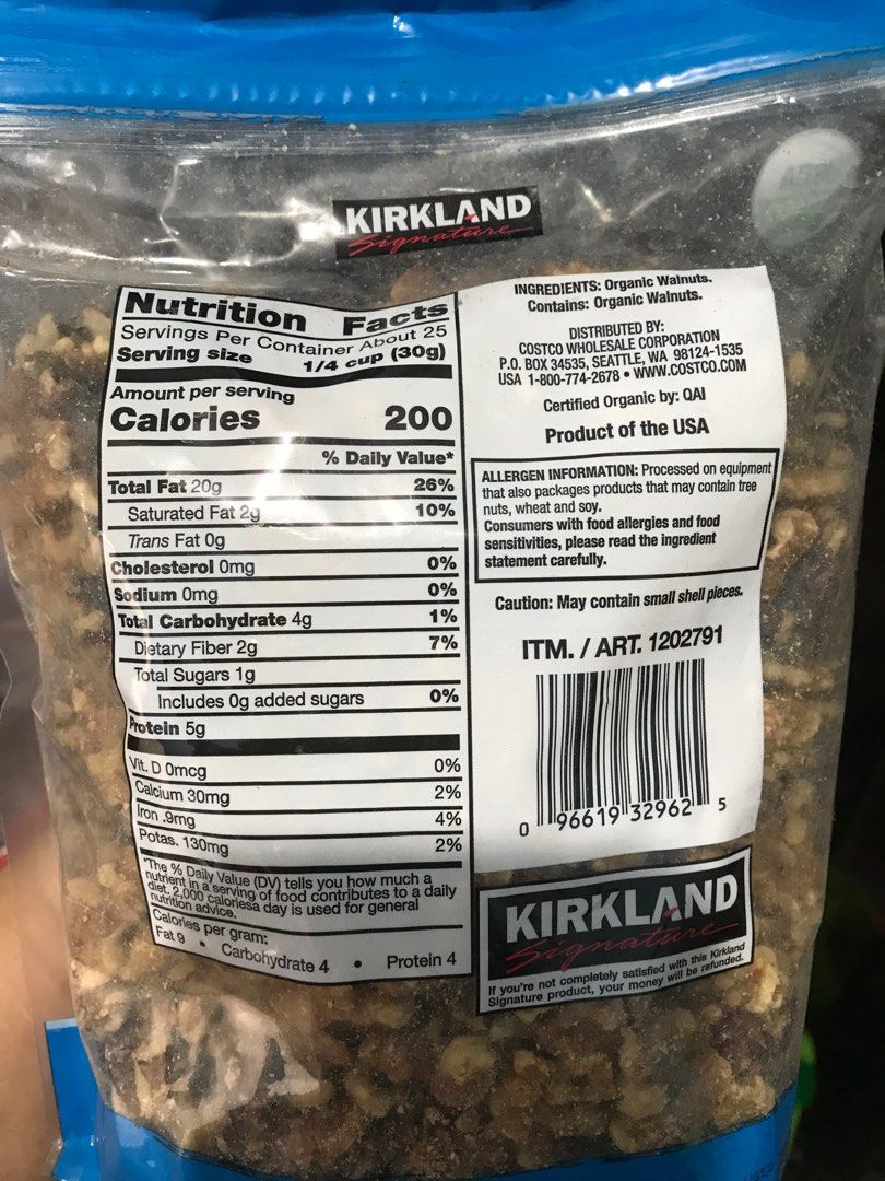 Kirkland Organic Walnuts 771g, Food & Drinks, Packaged & Instant Food ...