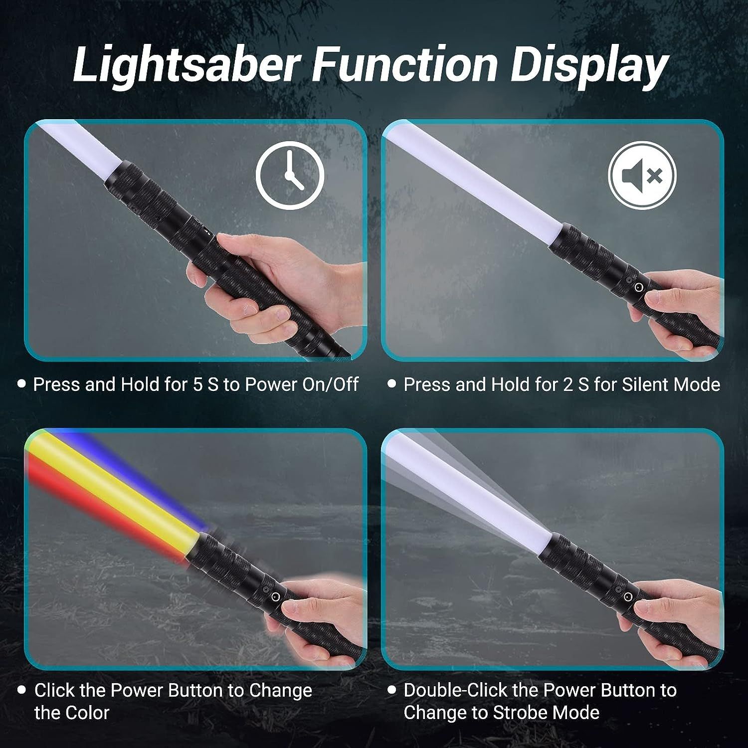 LED Light Saber Dueling Lightsaber 12 Changeable Colors Rechargeable ...