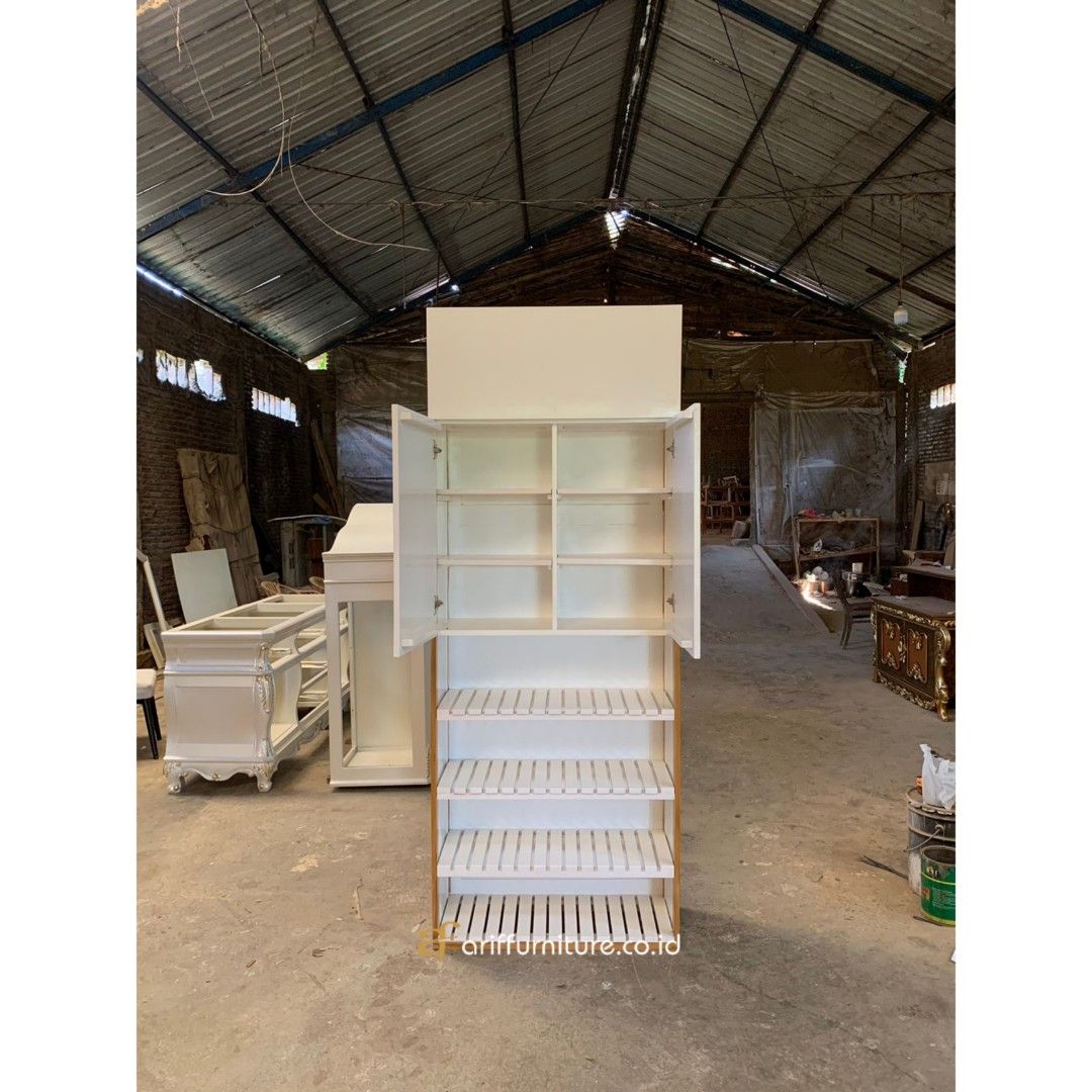 Lemari Rak Sepatu Sandal Kayu Minimalis, Perabotan Rumah di Carousell