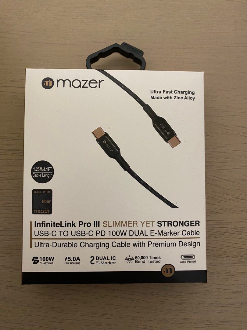 Mazer Infinite Link Pro 3 USB-C to USB-C 1.25meter Fiber cable ...