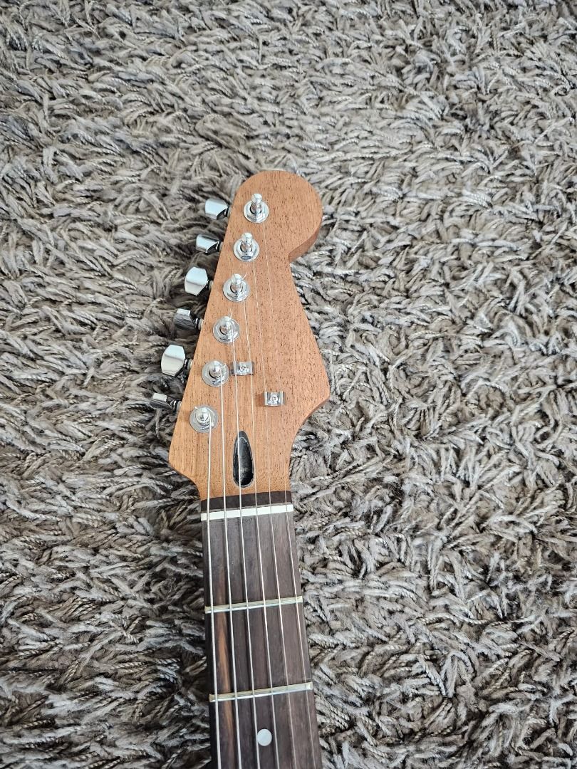 Custom Metal Red Stratocaster Electric Guitar with Shiny Pickguard ...