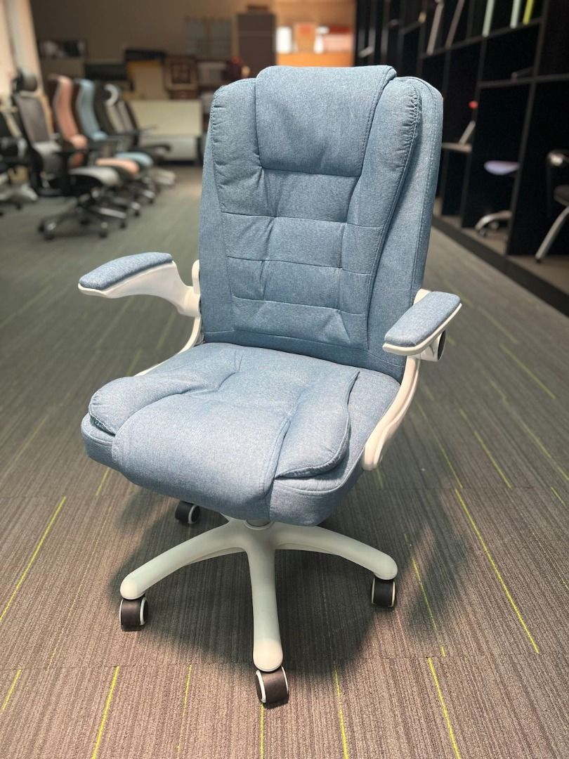 Mid-Back Computer chair / Office Chair/ Study Chair (Fabric, Blue ...