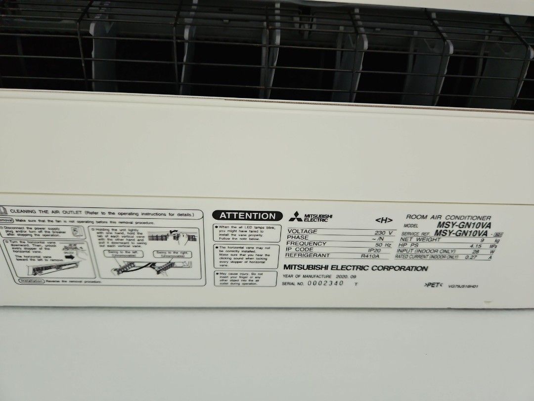 MITSUBISHI single air con unit, TV & Home Appliances, Air Conditioners ...