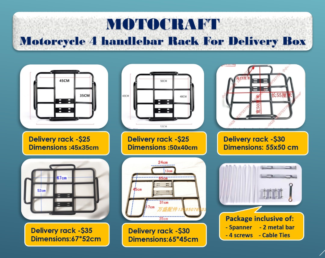 Motorcycle Rack For Delivery Box, Motorcycles, Motorcycle Accessories ...
