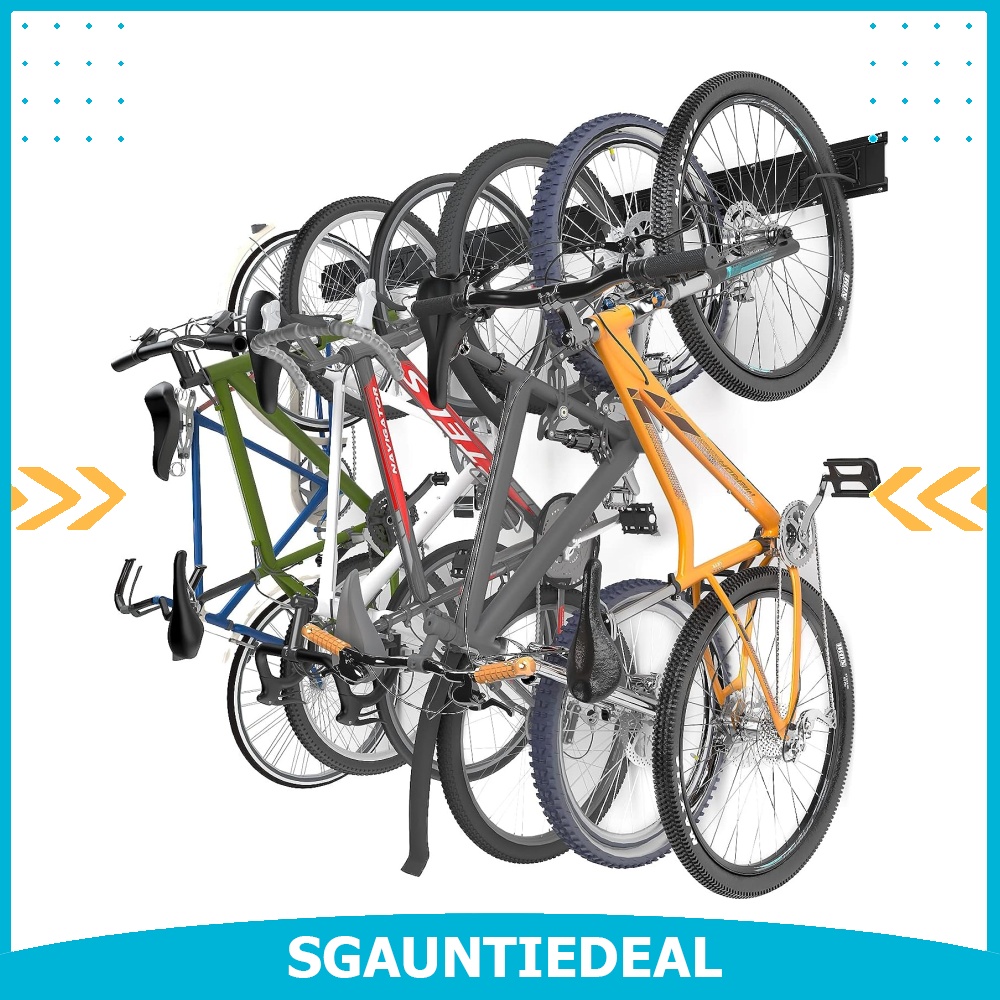 NETWAL Bike Storage Rack, 6 Bike Rack Garage and 6 Helmet Hooks, Heavy ...