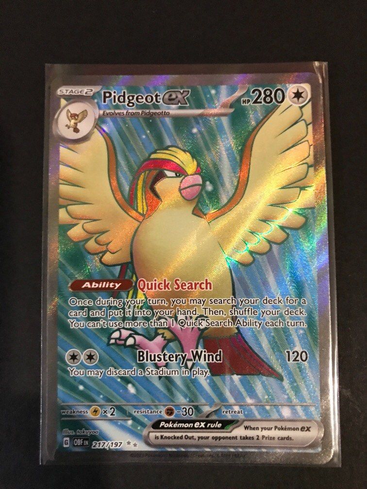 Pidgeot ex full art, Hobbies & Toys, Toys & Games on Carousell