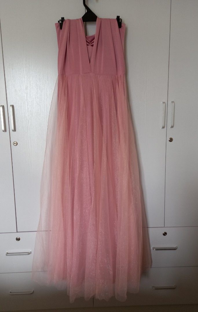 Pink Infinity Gown with Tulle on Carousell