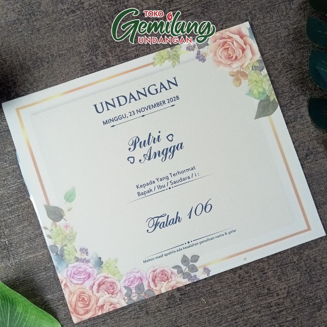 PUSAT GROSIR KARTU UNDANGAN KOSONG FALAH 106 TERLENGKAP DI TANA TORAJA ...