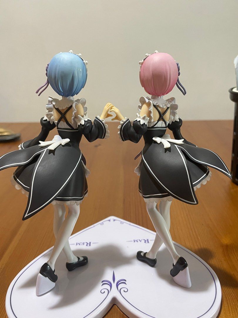 Rezero Rem and Ram Figurine Heart Pose, Hobbies & Toys, Toys & Games on ...