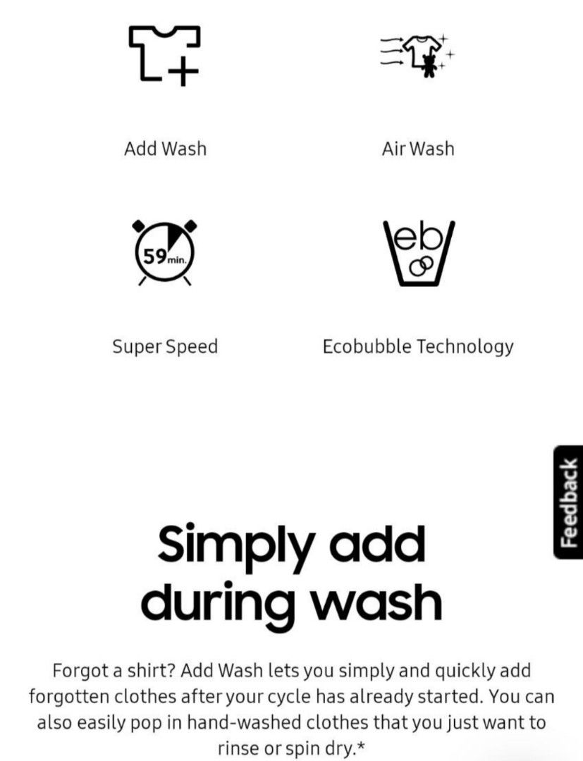Samsung eco bubble washer dryer digital inverter 10.5kg, TV & Home ...