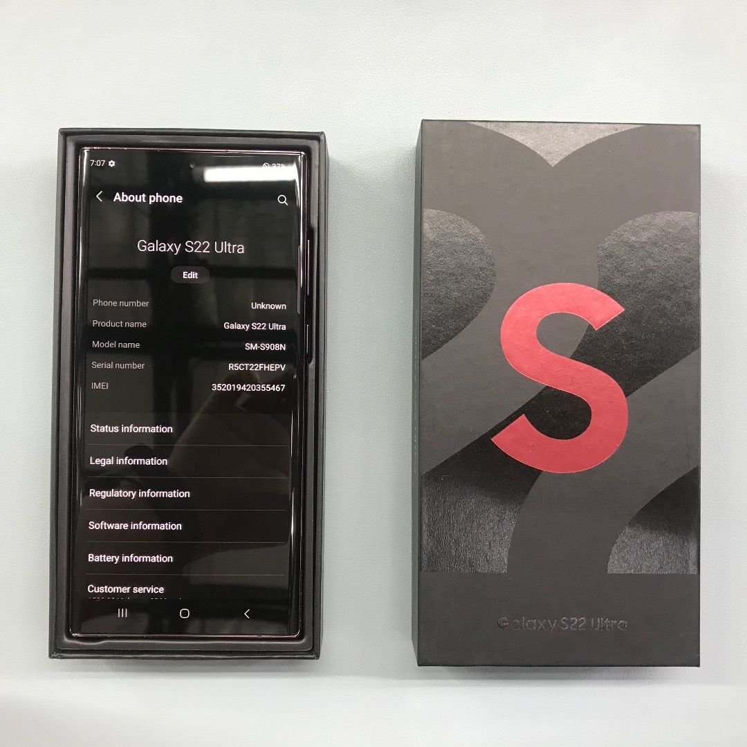 Samsung Galaxy S22 Ultra 5G 12/256 Burgundy Red Snapdragon Complete ...