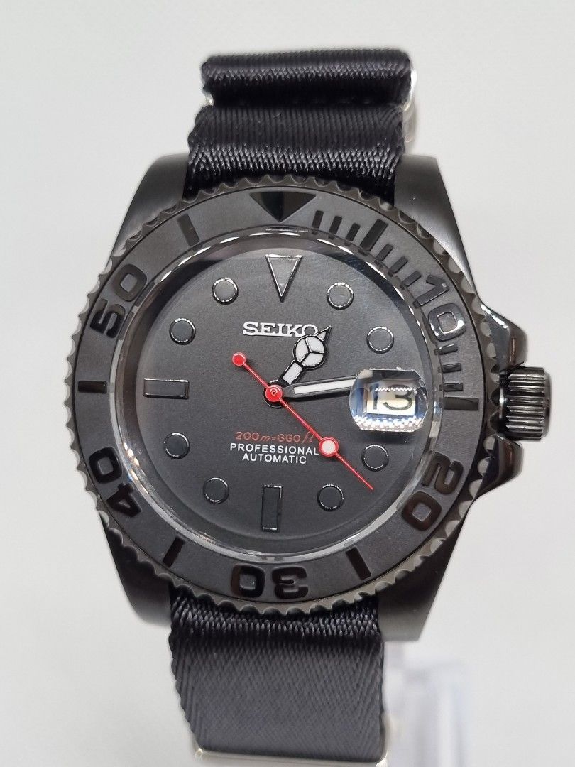 Seiko Mod Custom Black Out Yachtmaster, Men's Fashion, Watches ...