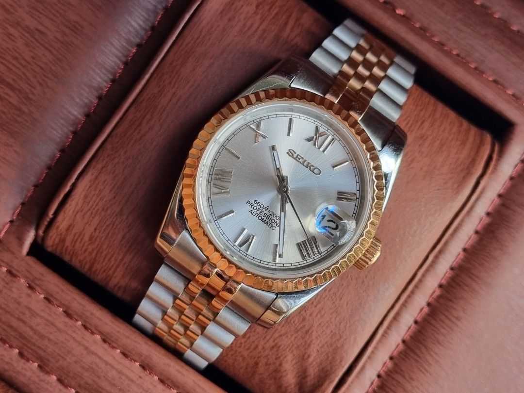 Seiko Mod Custom Datejust Dual Tone, Men's Fashion, Watches ...