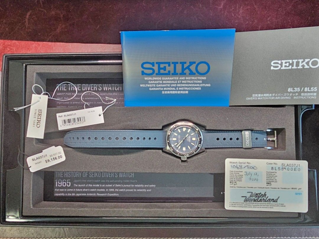 Seiko SLA037 55th 62MAS Reissue Blue Limited Edition 200m Diver, Luxury ...