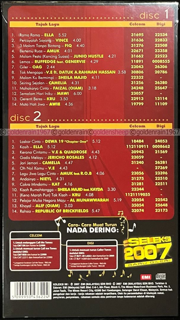 SELEKSI 2007 BARU GILER! - Ella / KRU / Awie / Dewa 19 / Reffedge / OAG ...