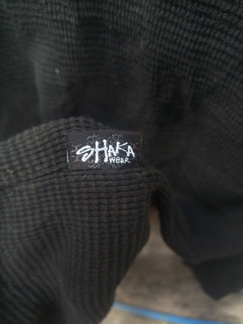 SHAKA WEAR - WAFFLE BLACK LOONGSLEEVE on Carousell