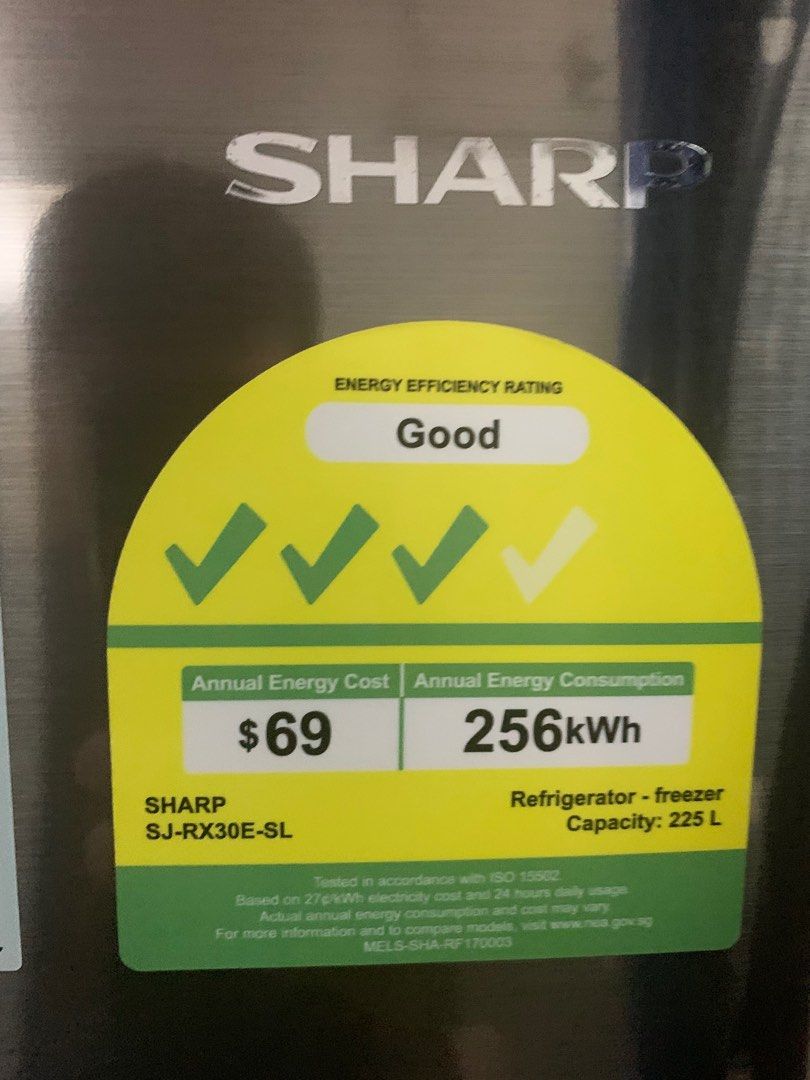 Sharp 3Ticks J-Tech Inverter Fridge, 225L, TV & Home Appliances, Kitchen Appliances ...