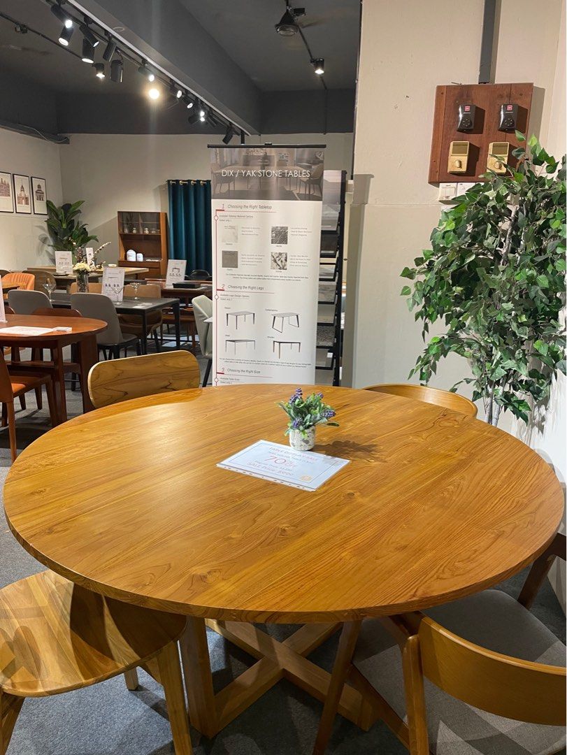 Solid Teak Wood Table 1.5m, Furniture & Home Living, Furniture, Tables ...