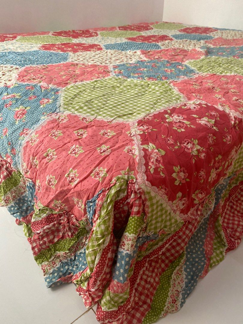 Sprei Rumbay Vintage Fake Patchwork Colorful Rare Size 165 x 210 bisa ...