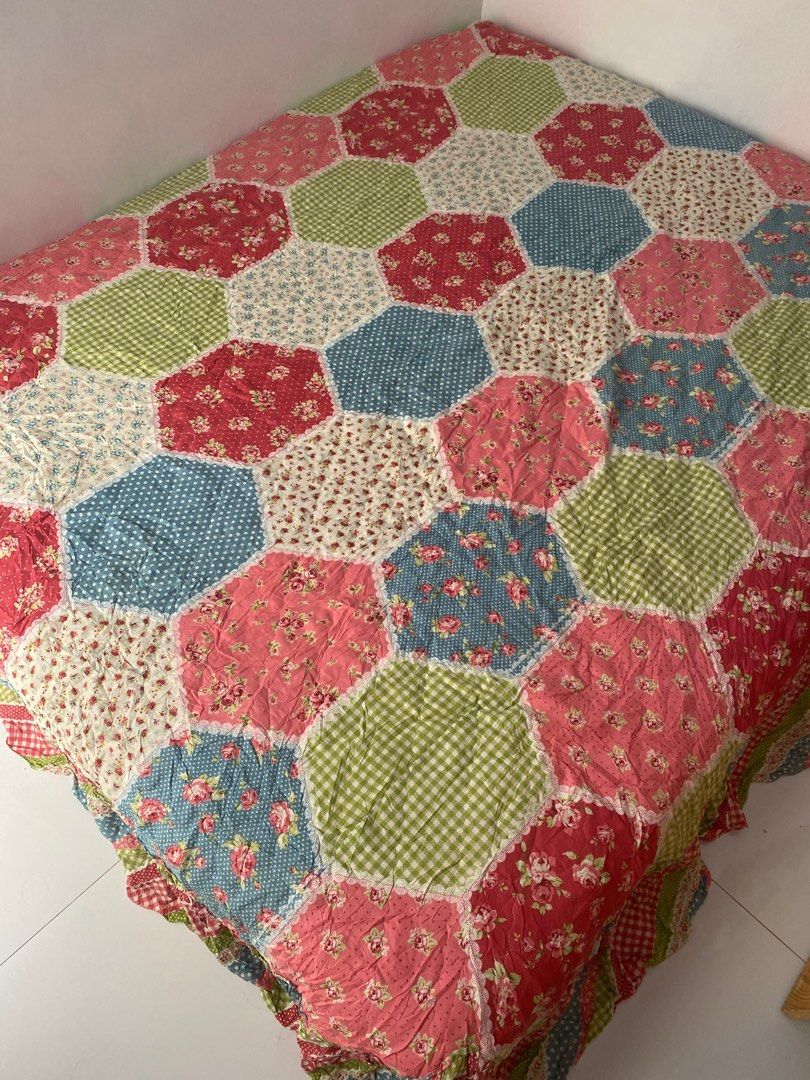Sprei Rumbay Vintage Fake Patchwork Colorful Rare Size 165 x 210 bisa ...