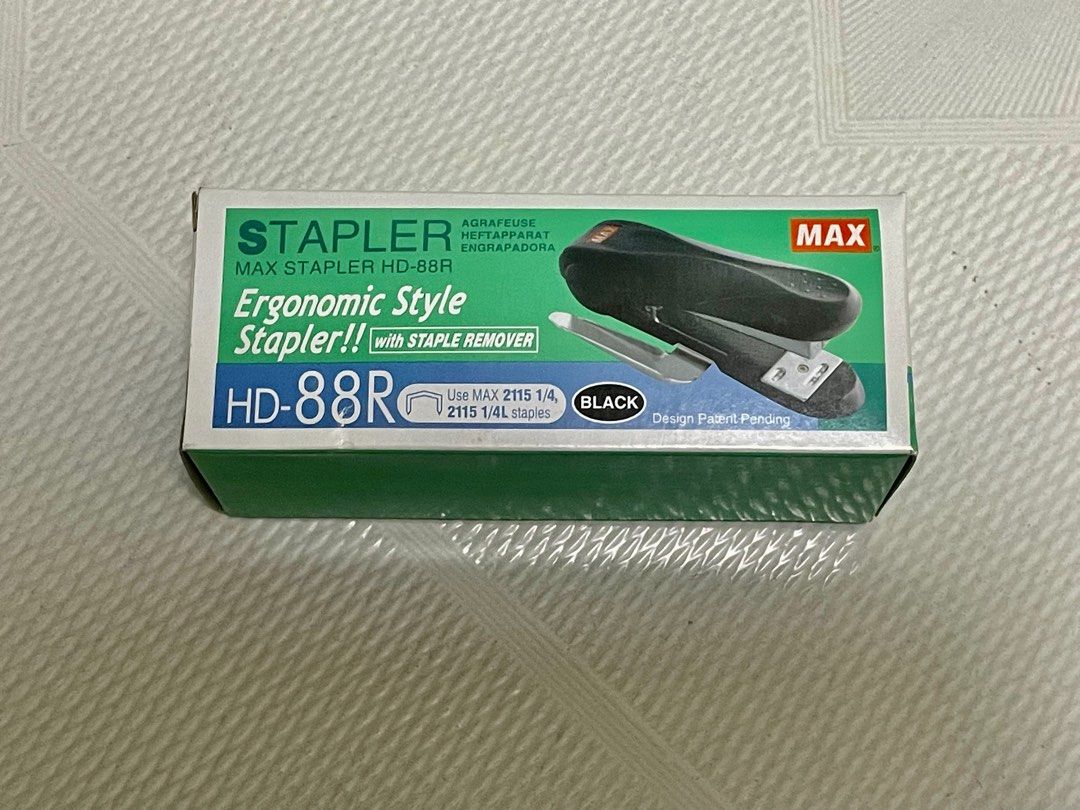 全新 Max HD-88R 黑色 釘書機 連起釘器 Stapler, 興趣及遊戲, 手作＆自家設計, 文具 - Carousell