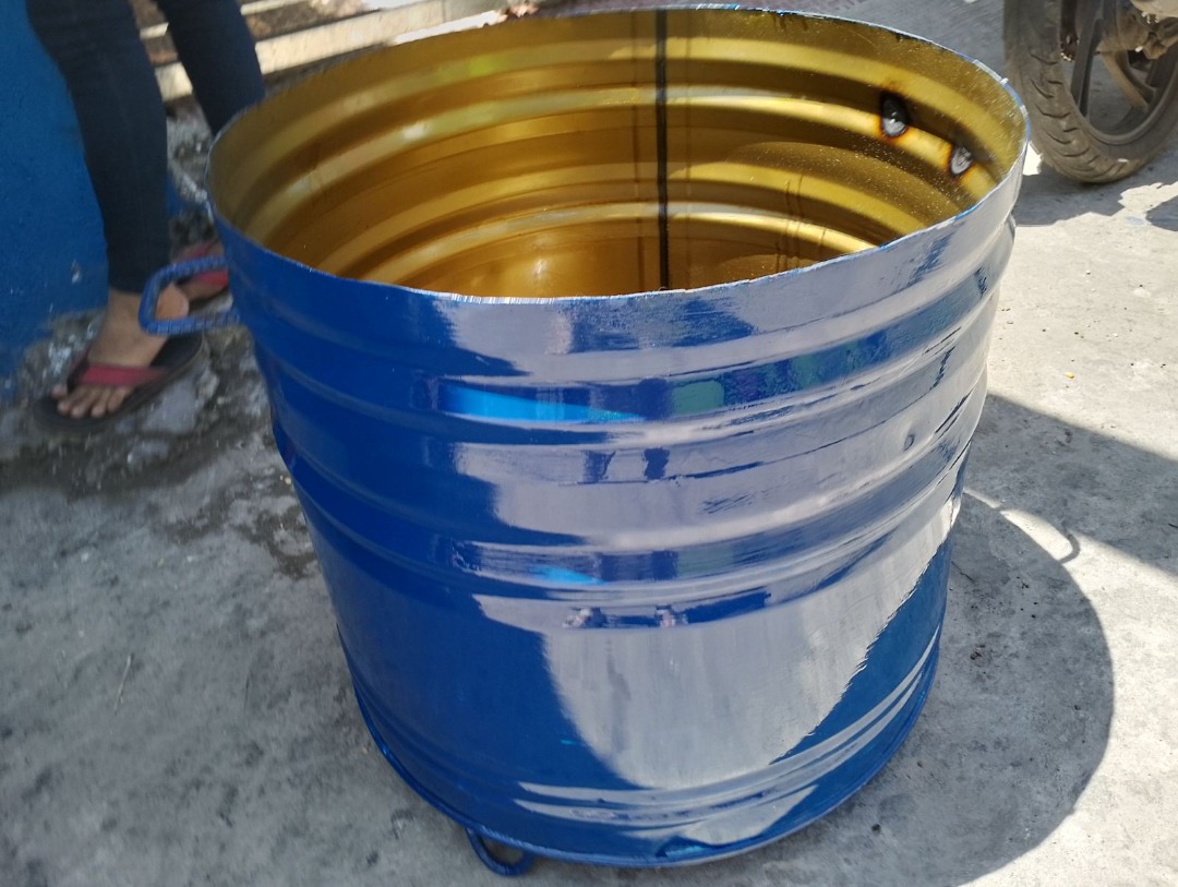 STEEL DRUM TRASH BIN, Furniture & Home Living, Cleaning & Homecare ...