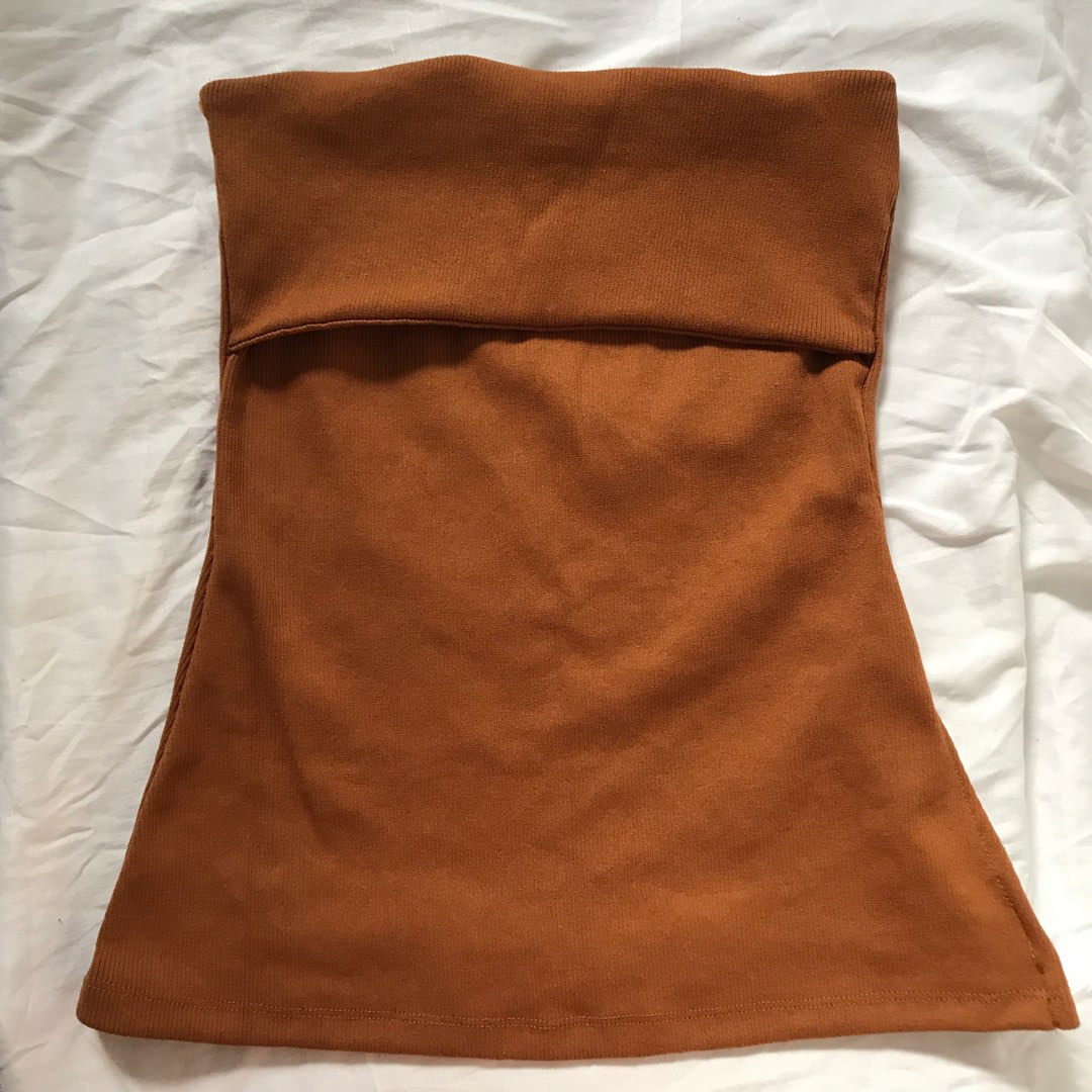 Tan Brown Full Length Tube Top Kendall Tube Top With slit tube with ...