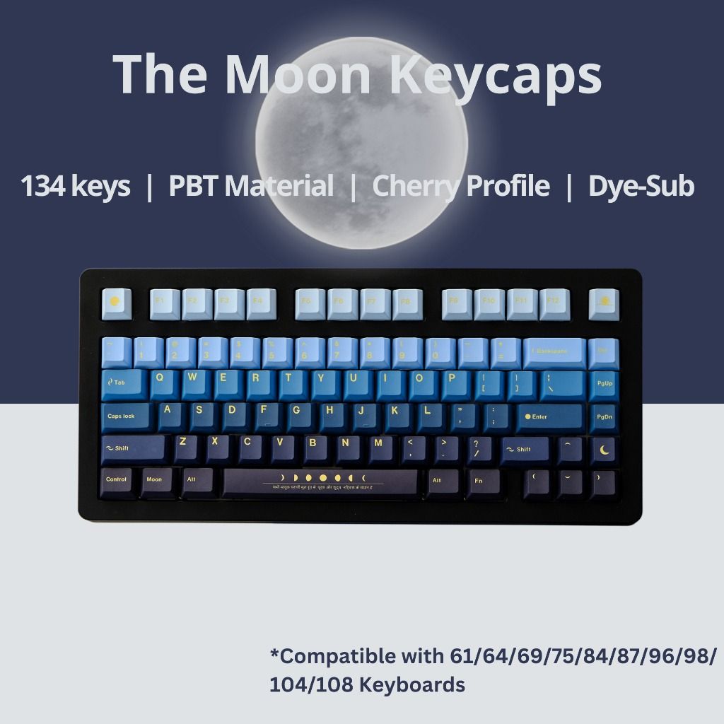 The Moon Keycaps | Cherry Profile | PBT Dye-Sub | Royal Kludge Tecware ...