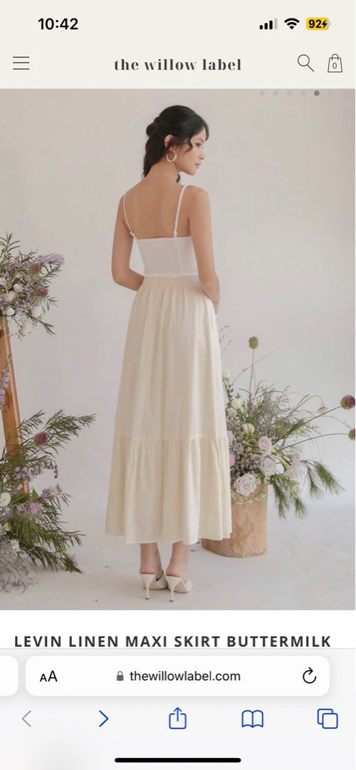 the willow label levin linen maxi skirt in buttermilk, Women's Fashion, Bottoms, Skirts on Carousell