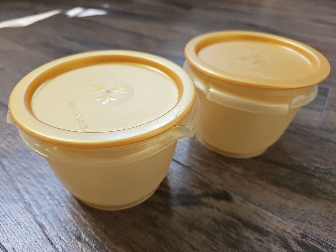 Tupperware round containers (yellow), Furniture & Home Living ...