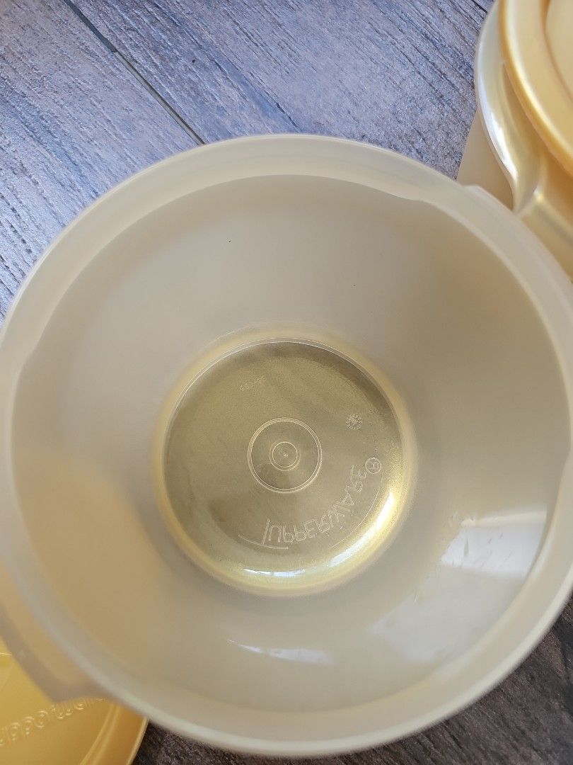 Tupperware round containers (yellow), Furniture & Home Living ...