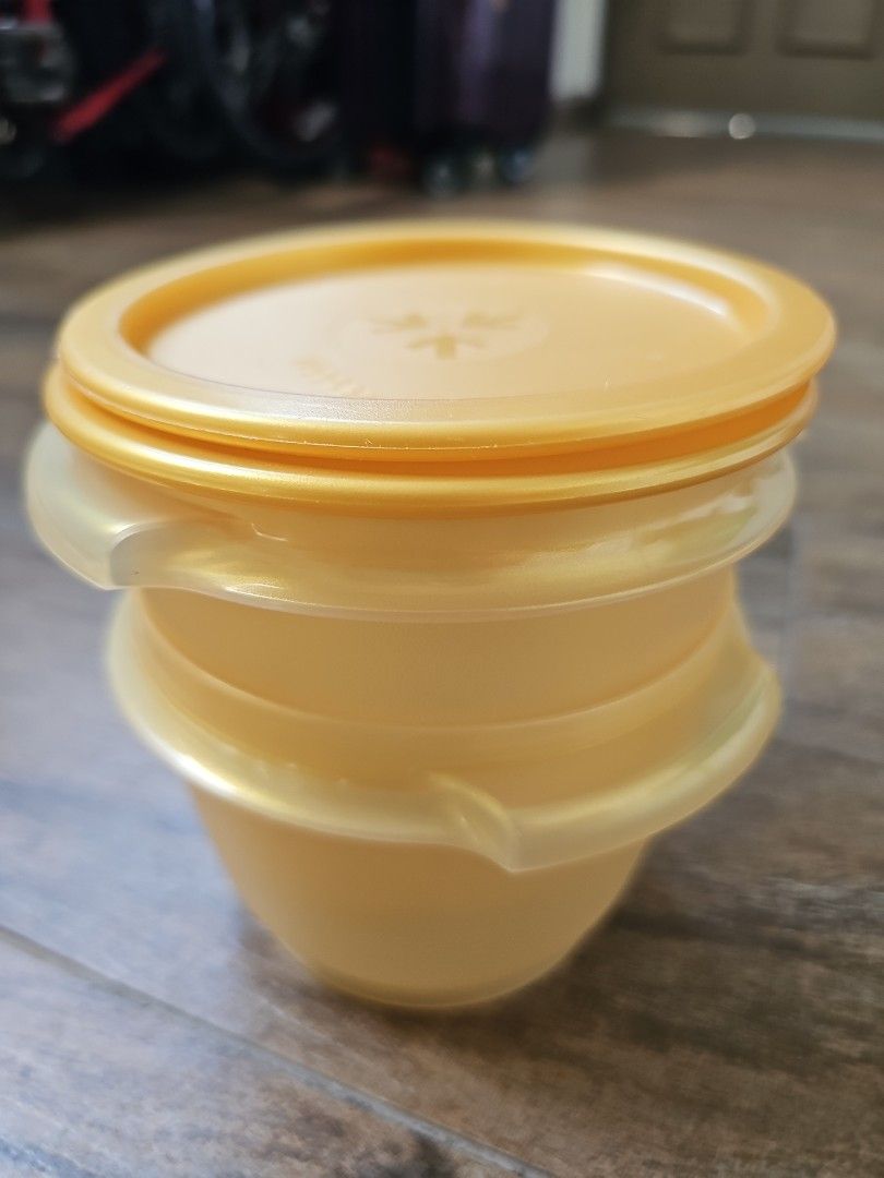 Tupperware round containers (yellow), Furniture & Home Living ...