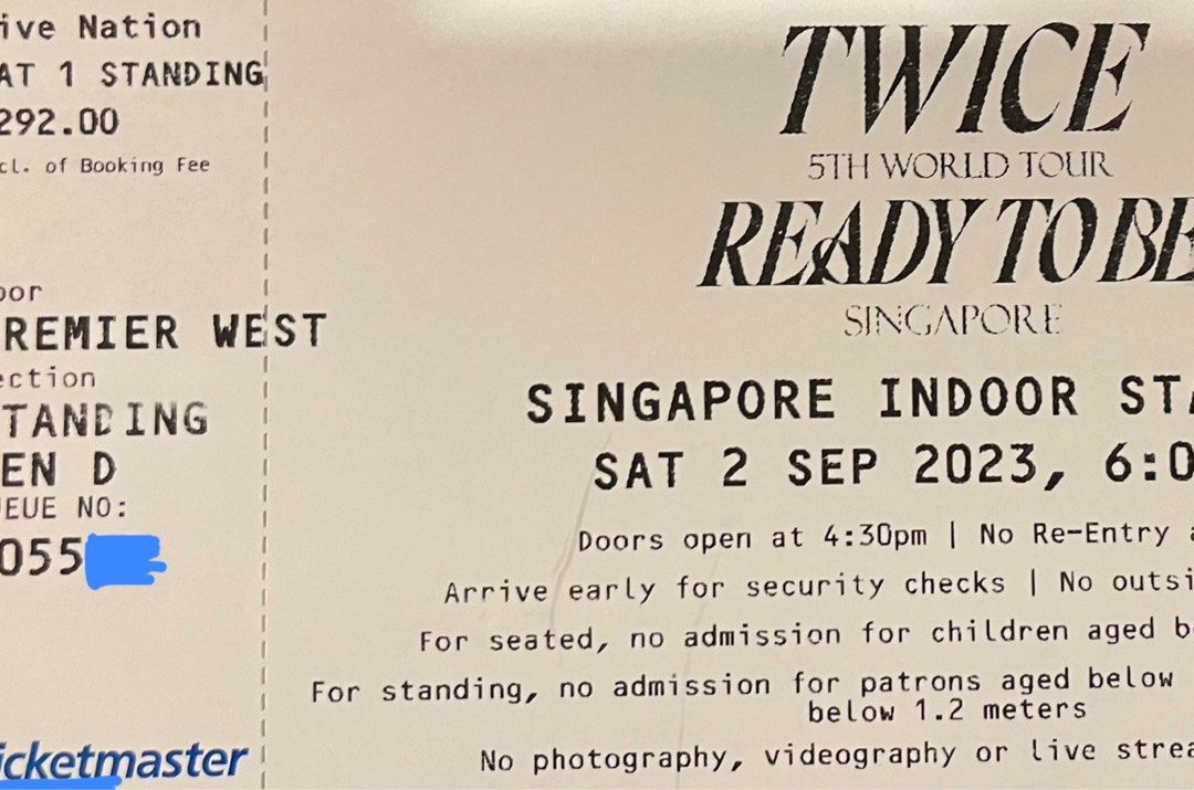 TWICE SG STANDING D TIX, Tickets & Vouchers, Event Tickets on Carousell