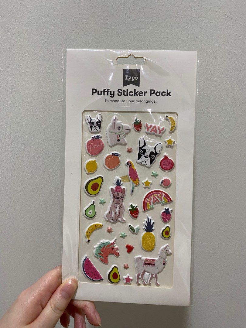 Typo puffy sticker pack, Hobbies & Toys, Stationery & Craft, Stationery ...