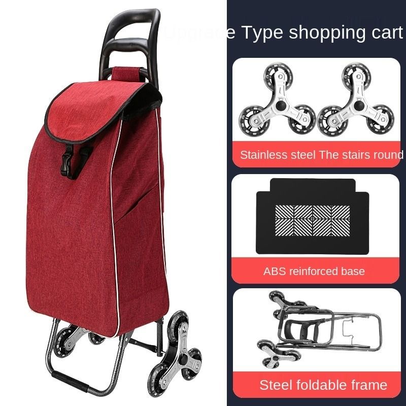 UPGRADED Oxford Cloth Trolley Cart Foldable Shopping Trolley Bag with ...