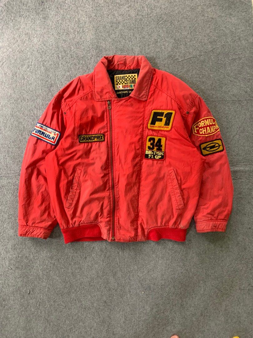 Vintage Racing Jacket F1 British Grand Prix Grand Stand, Fesyen Pria ...