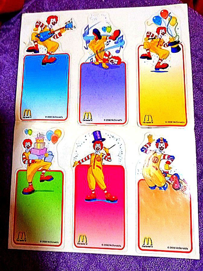 vintage ronald mcdonalds stickers add 1 dollar postage, Hobbies & Toys ...
