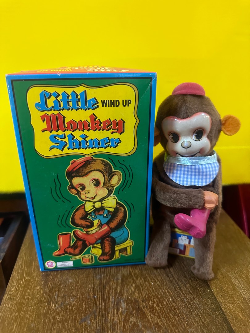 Vintage tin toy/ Little monkey shines shoe ( winding ), Hobbies & Toys ...